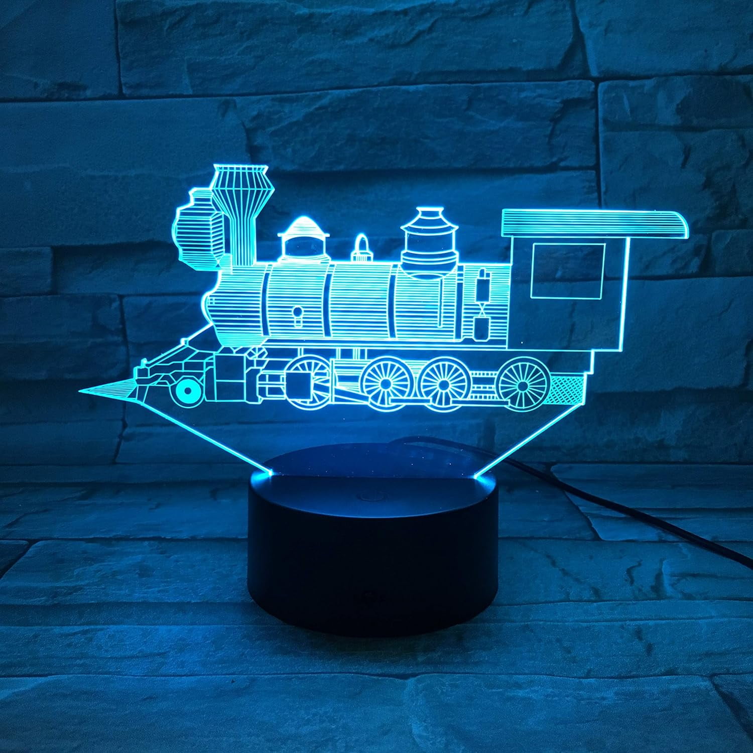 Vintage Train Night Light Lamp for Kids, 3D Optical Illusion Lamp ...
