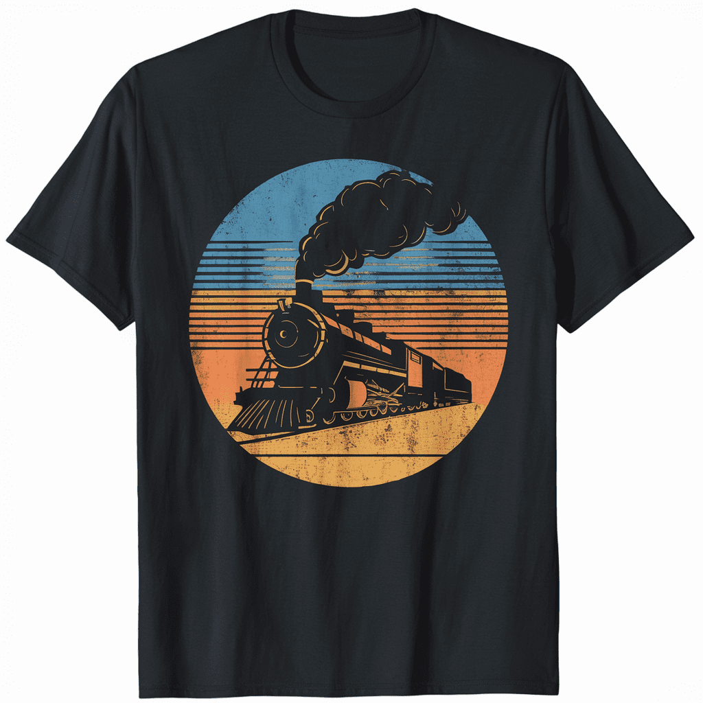 Vintage Train Shirt - Steam Locomotive T-Shirt - Walmart.com