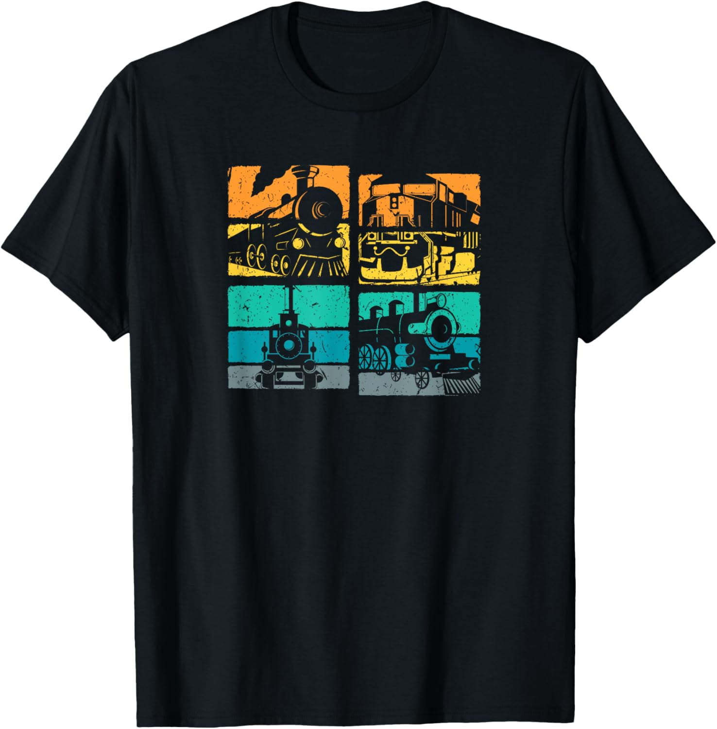 Vintage Trains Steam Locomotive Railroad Retro T-Shirt men and women ...