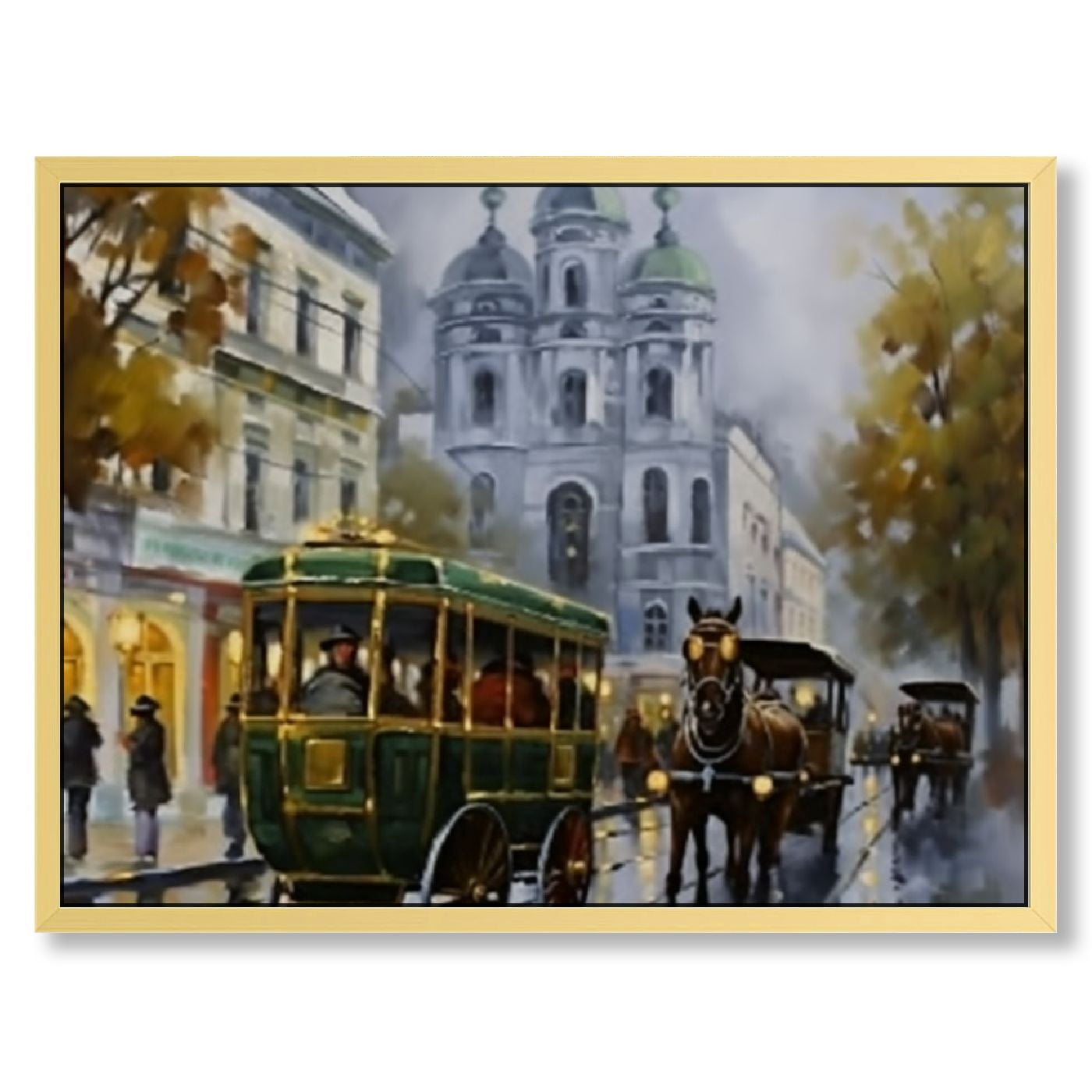 Vintage Tram Wall Decor City View Wall Art Old Tram Art Street View ...