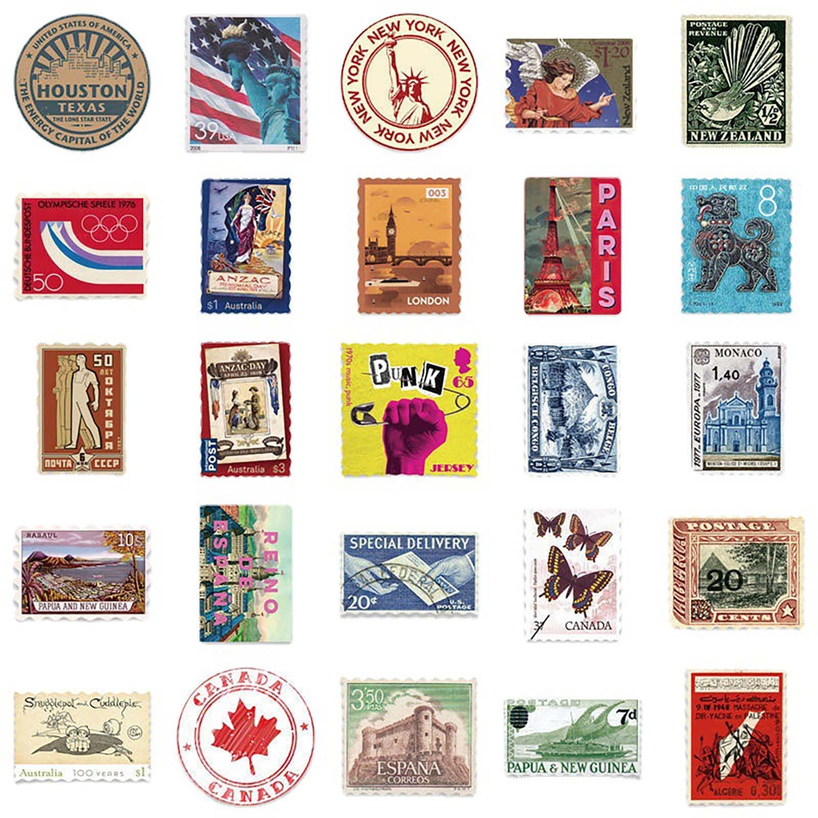 Vintage Travel City Commemorative Stamp Stickers For Artistic ...