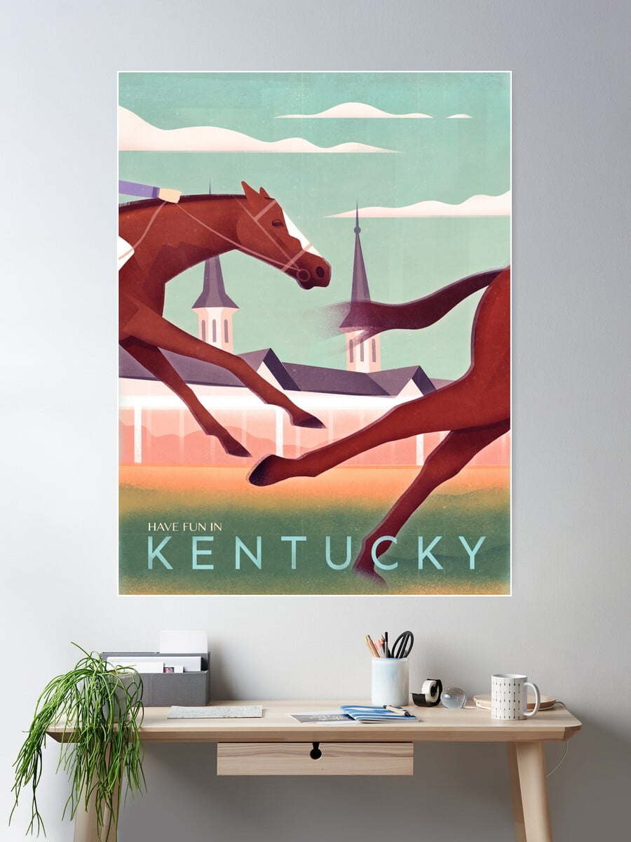 Vintage Travel Poster Kentucky Derby Poster Wall Art, Modern Wall Decor ...