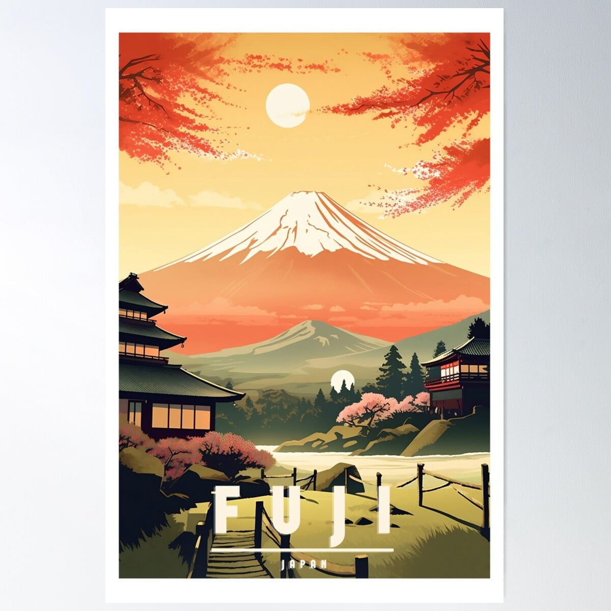 Vintage Travel Poster Mount Fuji - Impressive Design Of The Japanese ...