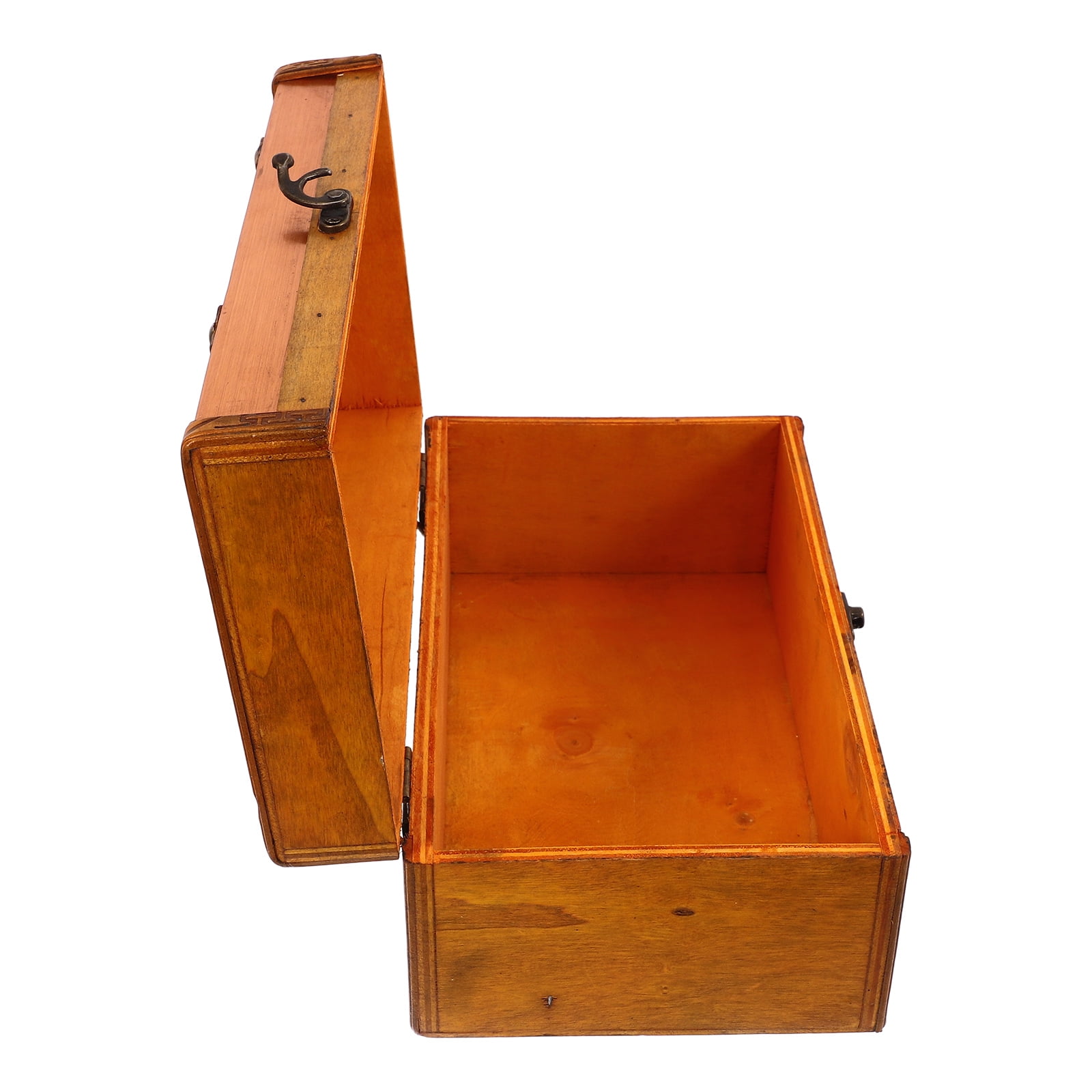 Vintage Treasure Chest Wooden Card Box Decorative Wood Storage Box With ...
