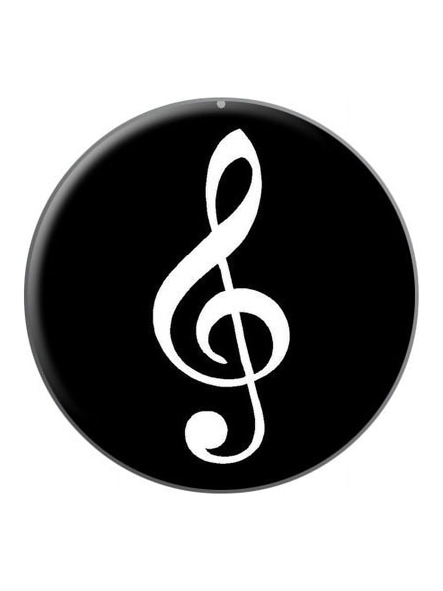 Vintage Treble Clef Music Black Lapel Hat Pin Tie Tack Small Round ...
