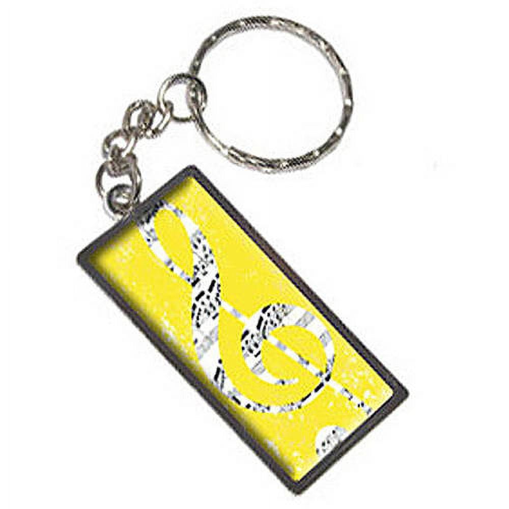 Vintage Treble Clef Music Yellow Keychain Key Chain Ring - Walmart.com