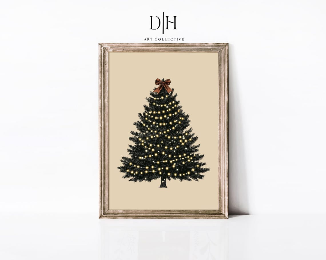 Vintage Tree Art Poster Poster Neutralwall Art Classic Evergreen Poster ...