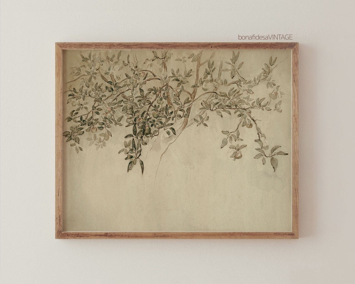 Vintage Tree Branch Print Poster, Botanical Wall Art Poster, Rustic ...