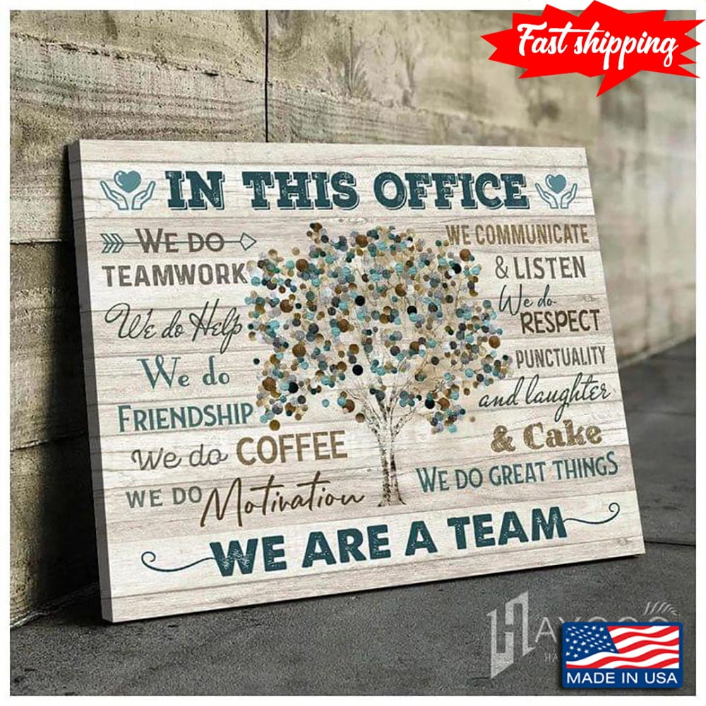 Vintage Tree Hands Holding Hearts In This Office We Are A Team We Do ...