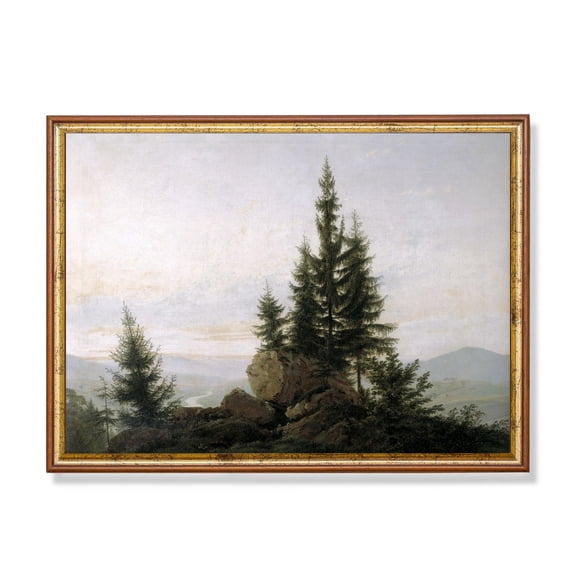 Vintage Tree Landscape Moody Forest Art Unframed Paper Print - Walmart.com