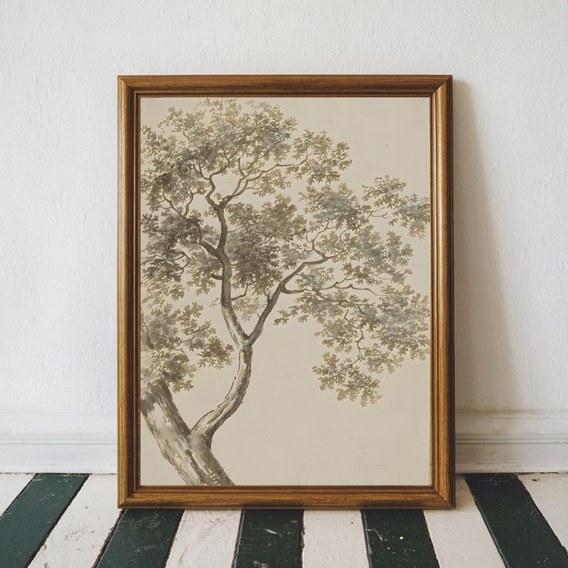 Vintage Tree , Rustic Oak Tree Poster Minimalist Tree Poster Neutral ...