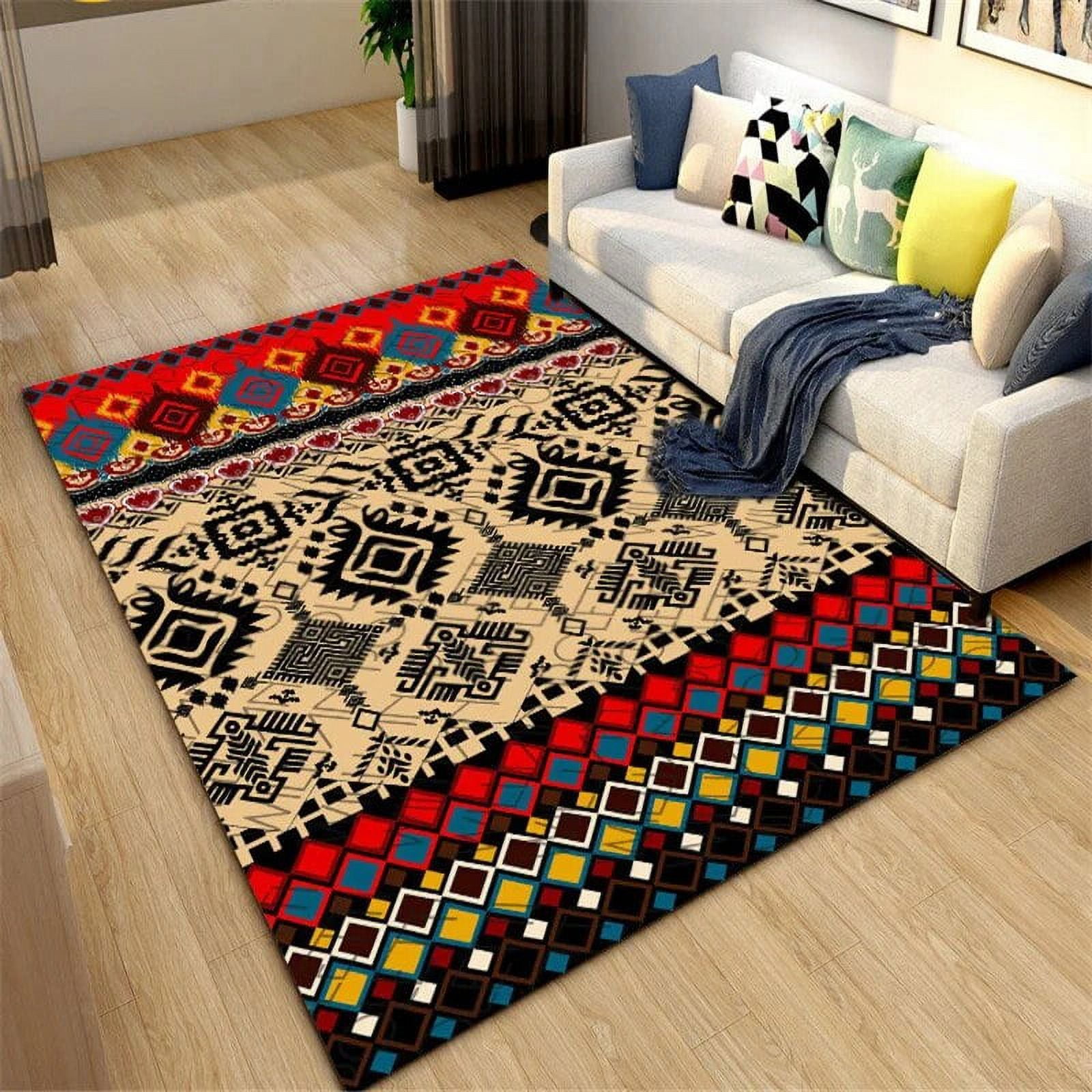 Vintage Tribal Print Rug Living Room Sofa Carpet Kids Bedroom Floor Mat ...