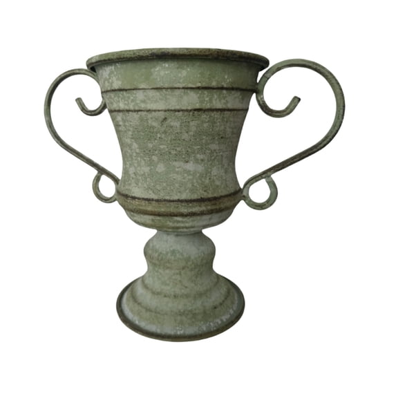 Vintage Trophy Style Wrought Iron Planter with Distressed Finish ...