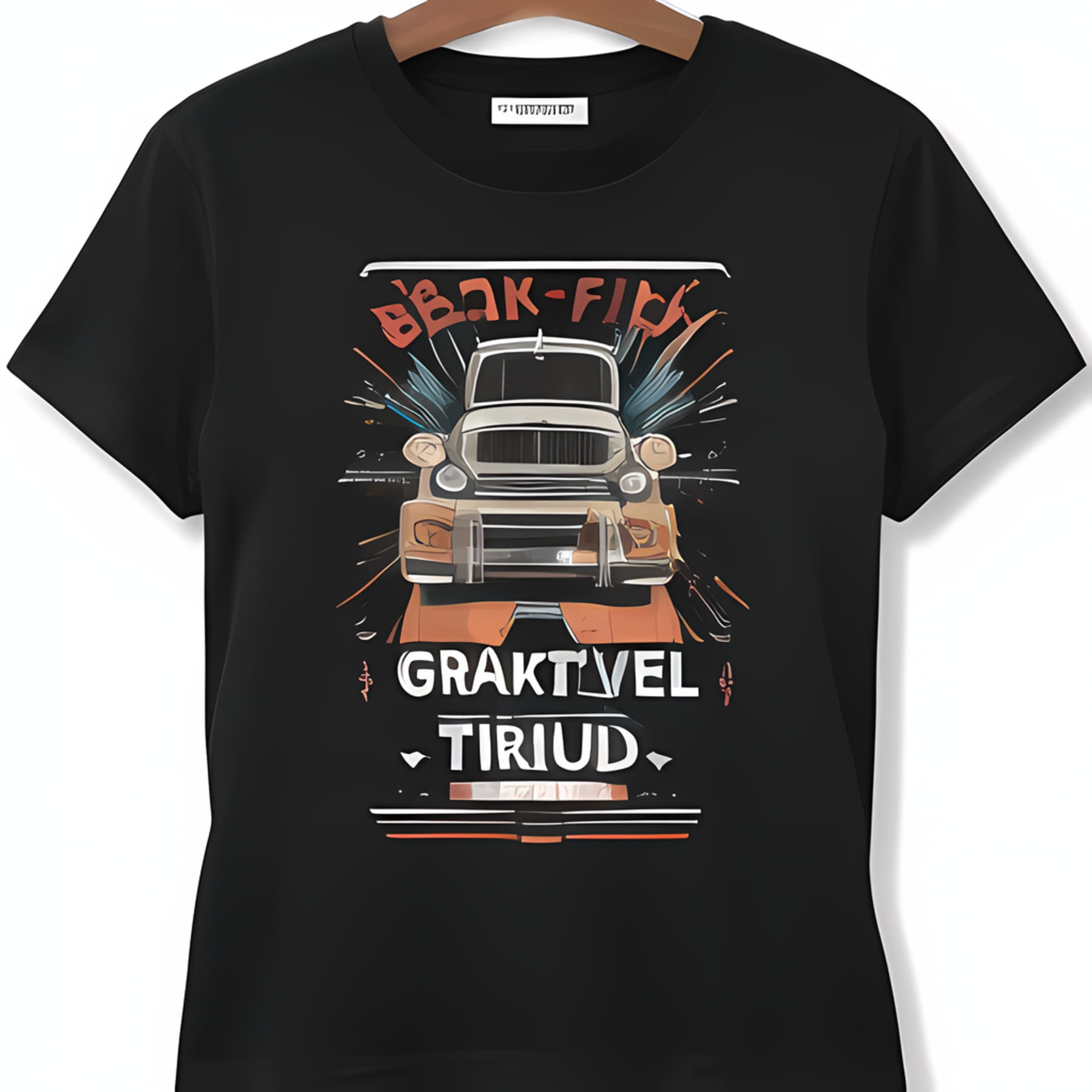 Vintage Truck Front Graphic Black T-Shirt Retro 1950s Style T-Shirt ...