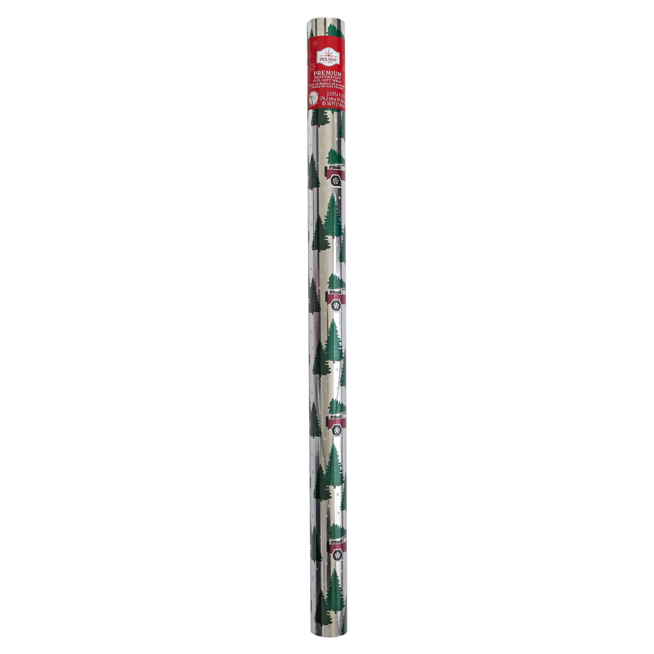 Brandclub - Vintage Truck Silver and Red Foil Paper Christmas Wrapping ...