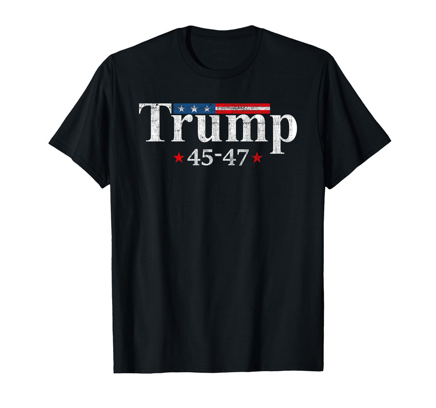 Vintage Trump 2024 Retro US Flag 45-47 Trump T-Shirt - Walmart.com