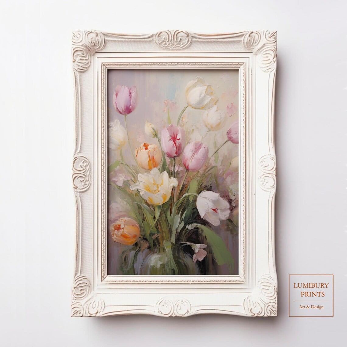 Vintage Tulip Print Wall Art, Colorful Botanical Print, Farmhouse ...