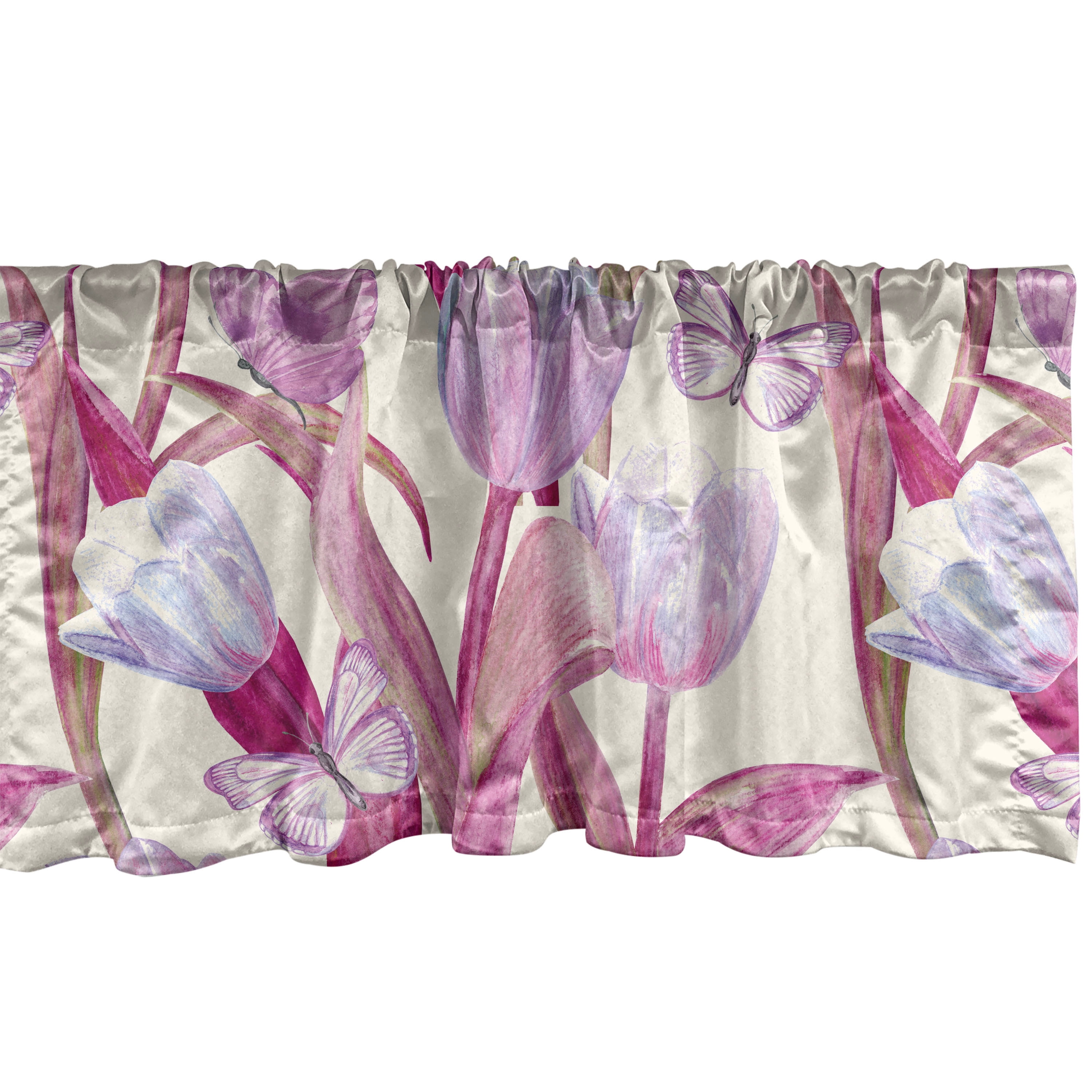 Vintage Tulips Window Valance, Retro Inspired Delicate Aura Flowers ...