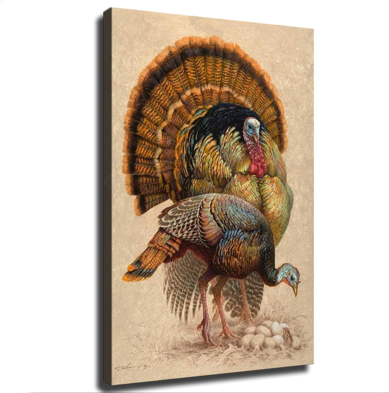 Vintage Turkey Wall Art Thanksgiving Poster Canvas Painting Wall Art HD ...