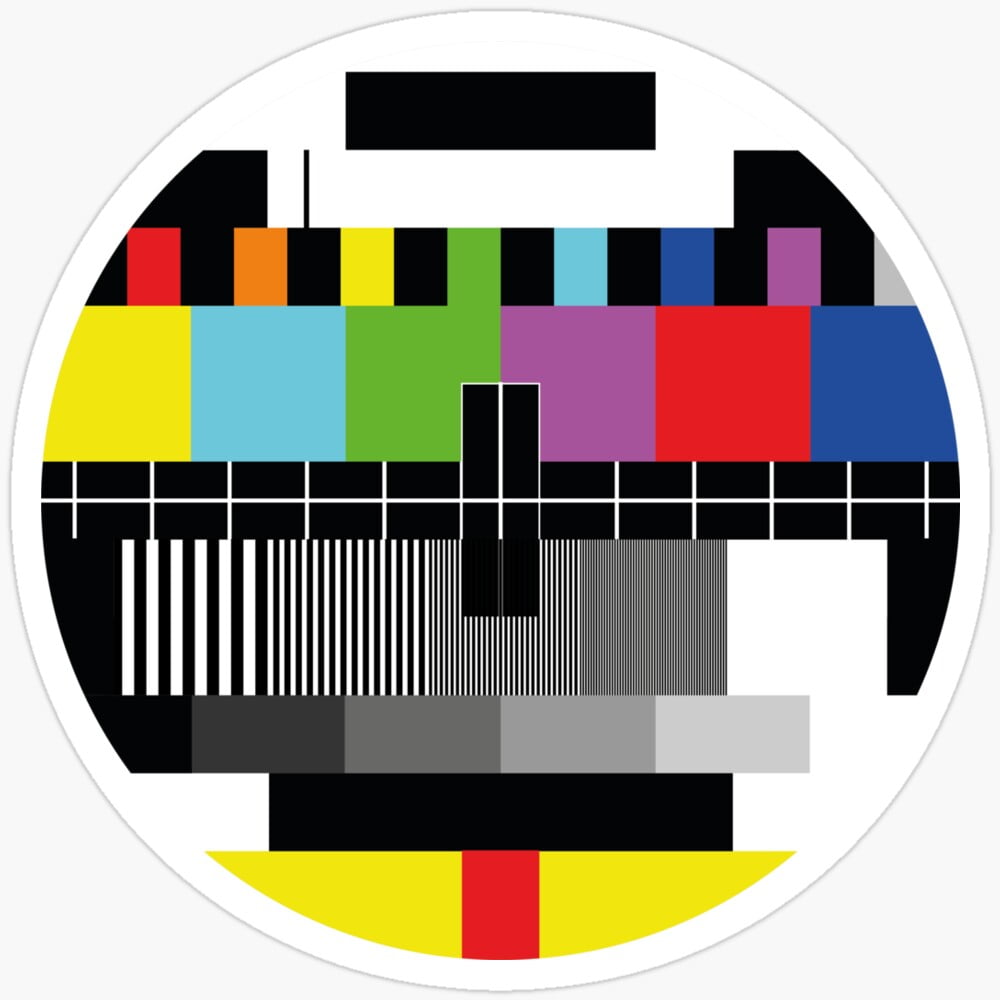 Vintage Tv Test Card Retro Television Media Broadcast Gift Sticker ...