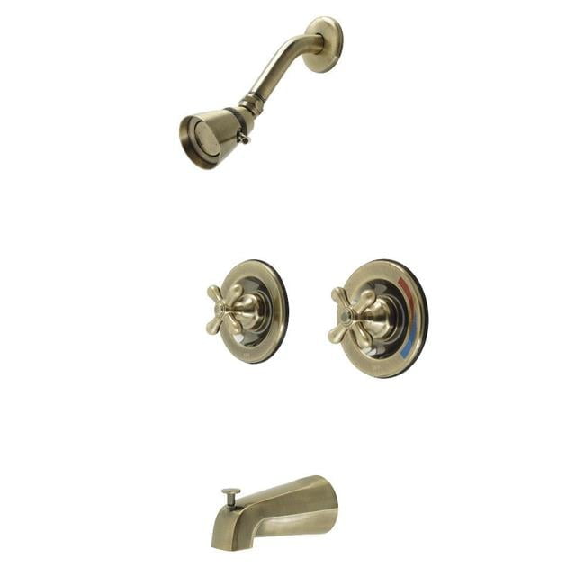 Vintage Twin Handles Tub Shower Faucet, Antique Brass - Walmart.com
