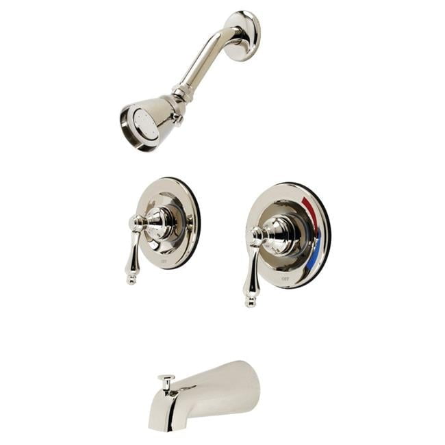 Vintage Twin Handles Tub & Shower Faucet, Polished Nickel - Walmart.com