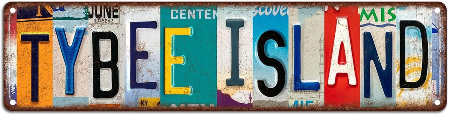 Vintage Tybee Island Street Sign Metal Tin Sign 16x4 inches Rustic ...