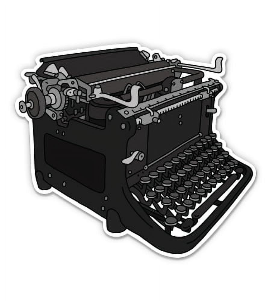 Vintage Typewriter - 8" Vinyl Sticker - For Car Laptop I-Pad ...