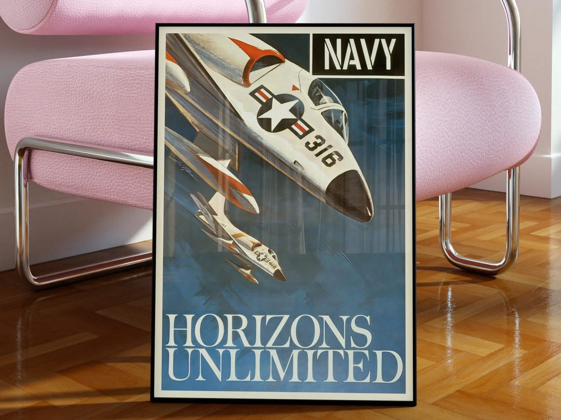 Vintage U.S. Navy Jet Poster - A-4 Skyhawk Fighter - 1960S Military ...