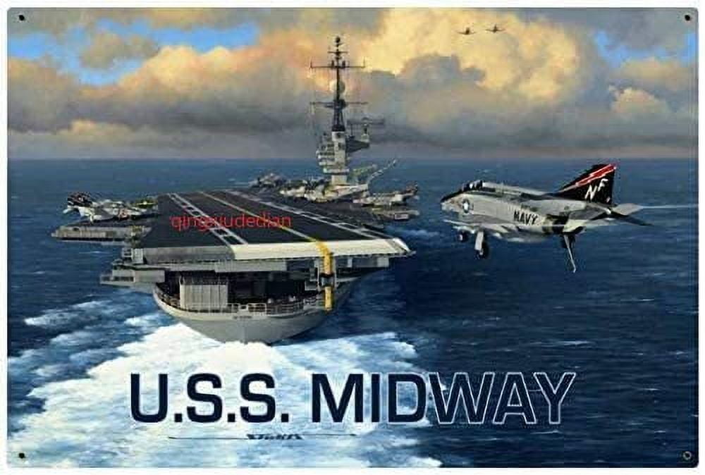 Vintage USS Midway Metal Signs Military Tin Sign Plaques Poster for Pub ...