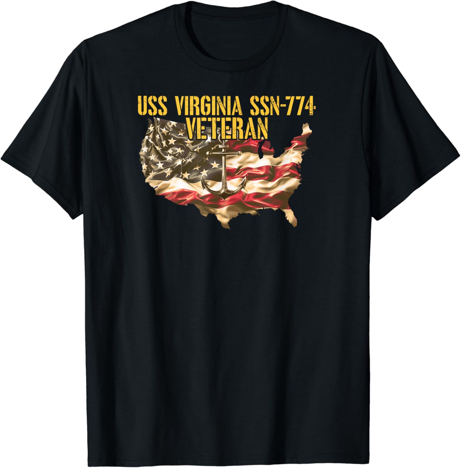 Vintage USS Virginia SSN-774 Attack Submarine Veteran T-Shirt - Walmart.com