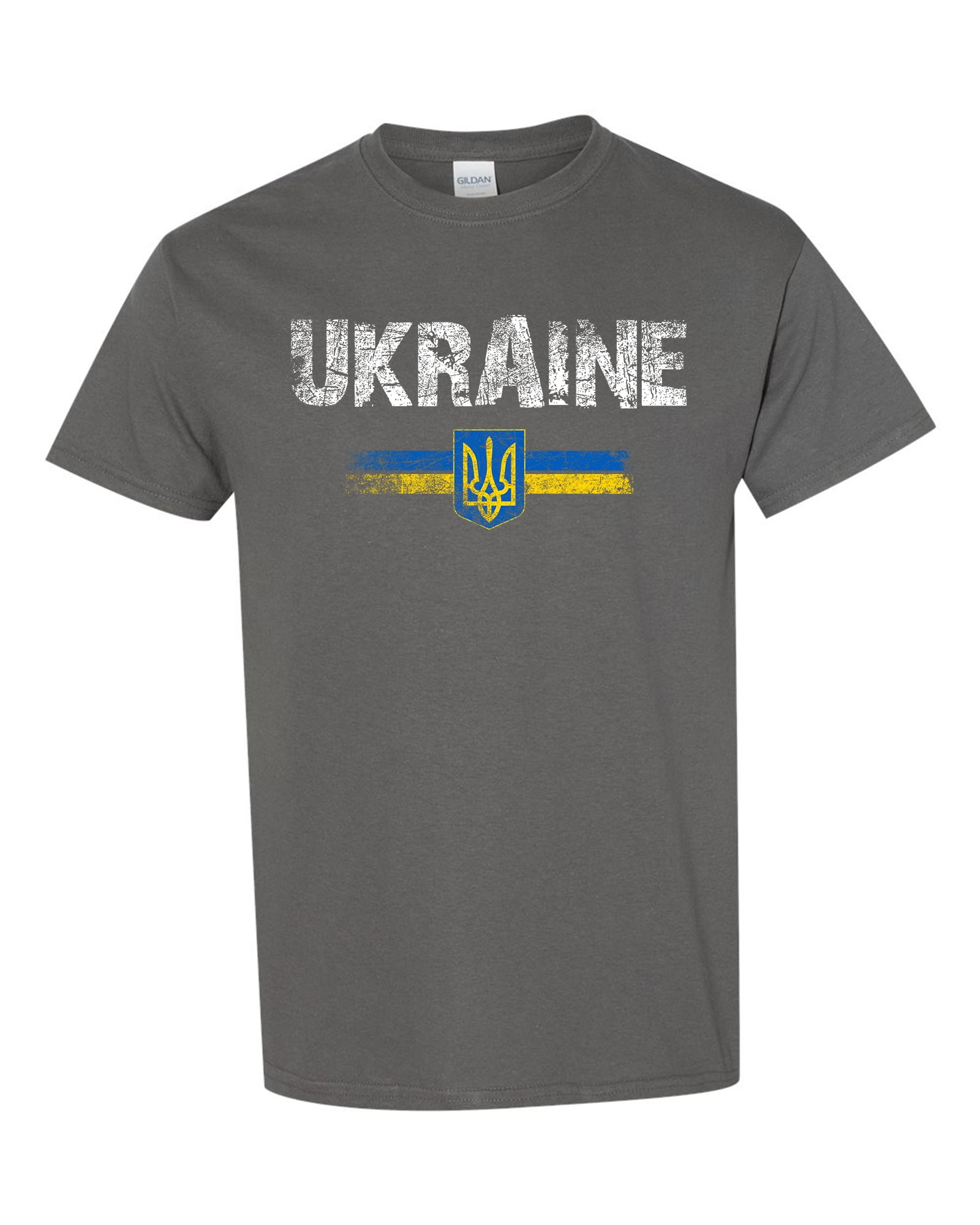 Vintage Ukraine Ukrainian Flag Pride Adult DT T-Shirt Tee - Walmart.com