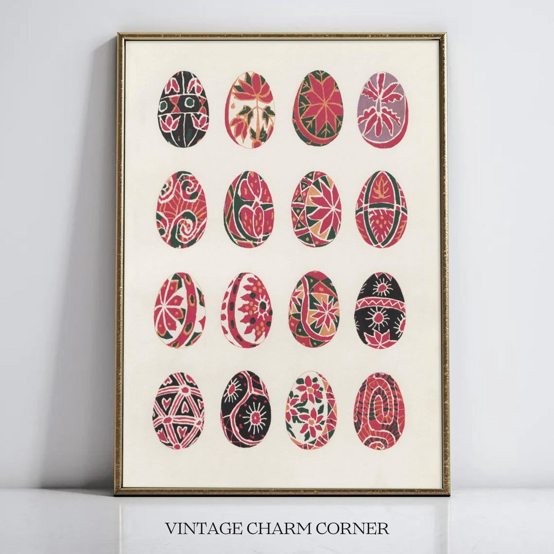 Vintage Ukrainian Easter Eggs Print, Pysanka Folk Art, Easter Home ...