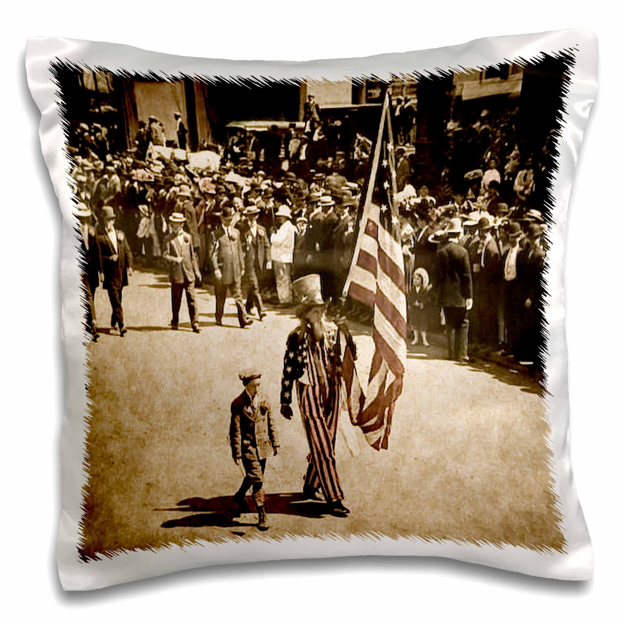 Vintage Uncle Sam on the 4th of July Faded 16x16 inch Pillow Case pc ...