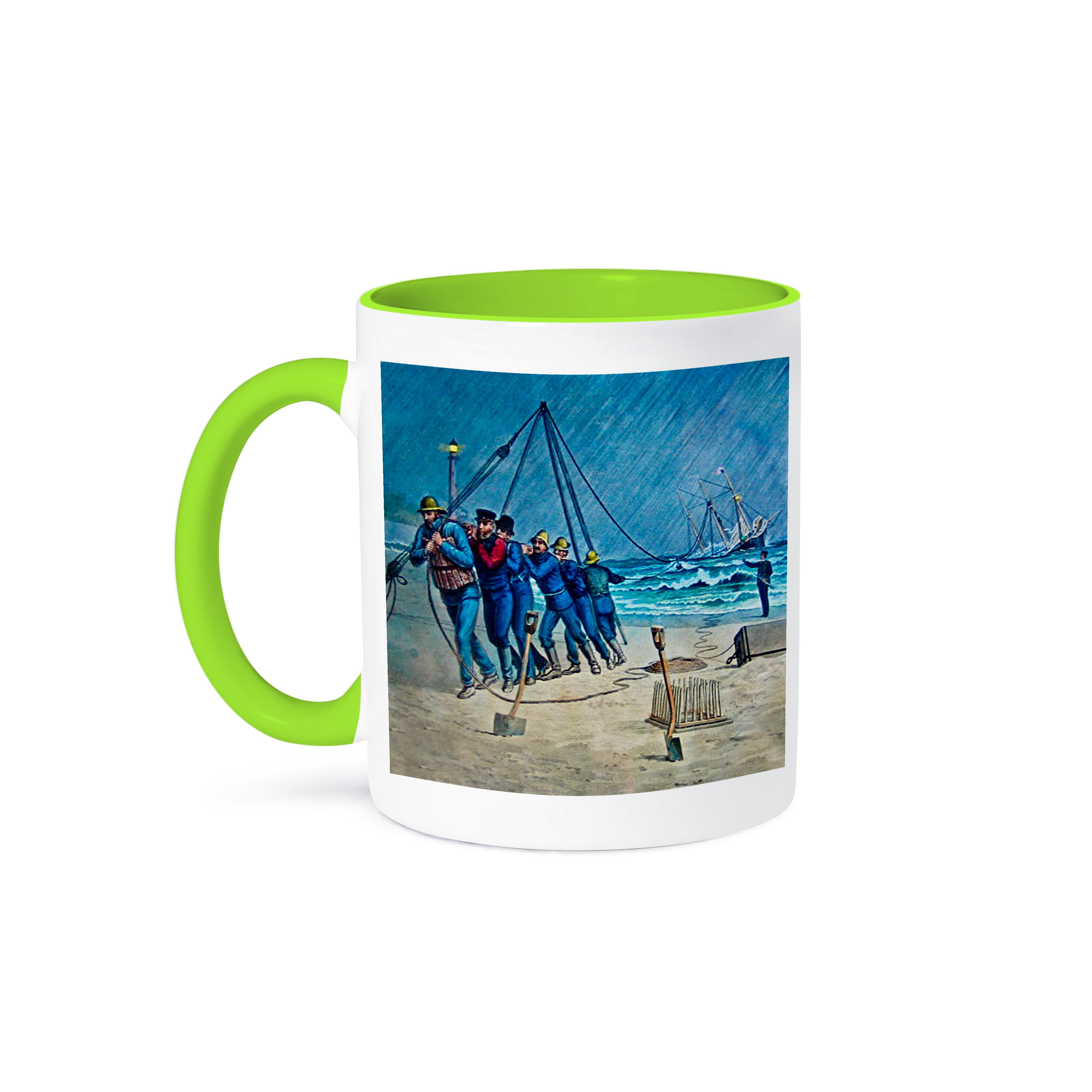 3dRose, Vintage United States Coast Guard Rescue, 15oz Two-Tone Green ...