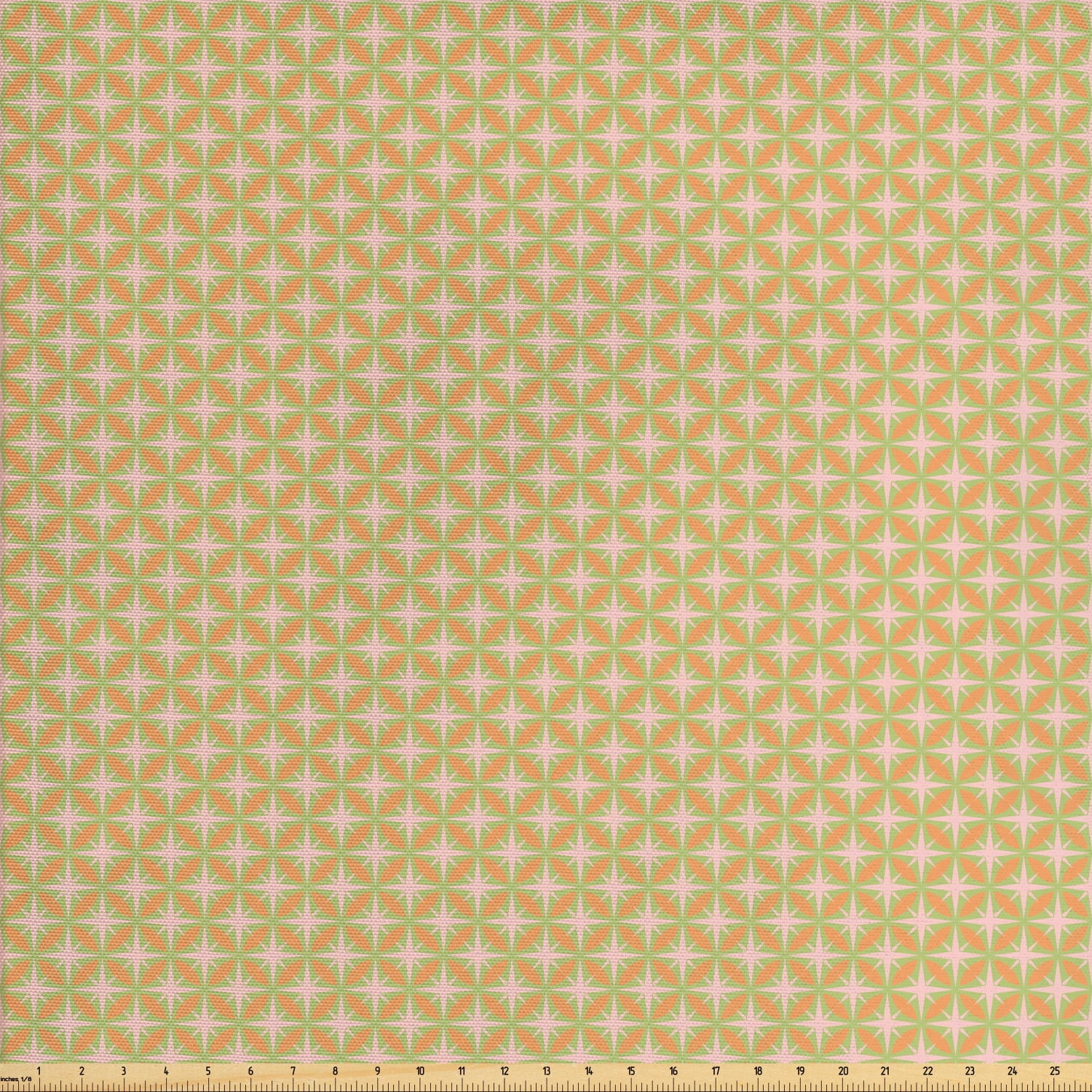 Vintage Upholstery Fabric by the Yard, Retro Abstract Floral Motif in ...