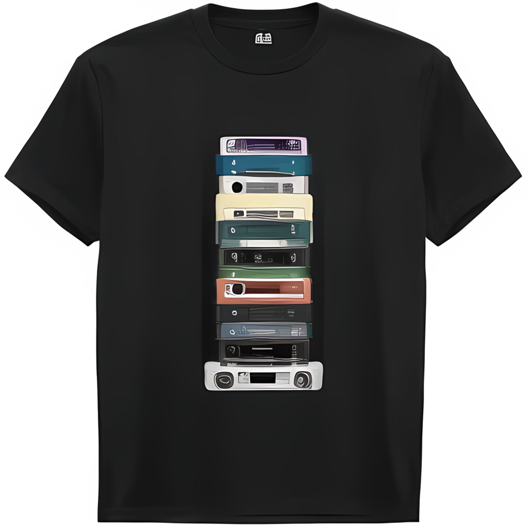 Vintage VHS Tapes Graphic Black T-Shirt Nostalgic Retro Design for Film ...