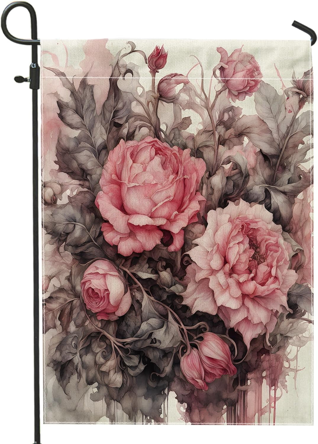 Vintage Valentine Flower Garden Flag Baroque Medieval Victorian ...