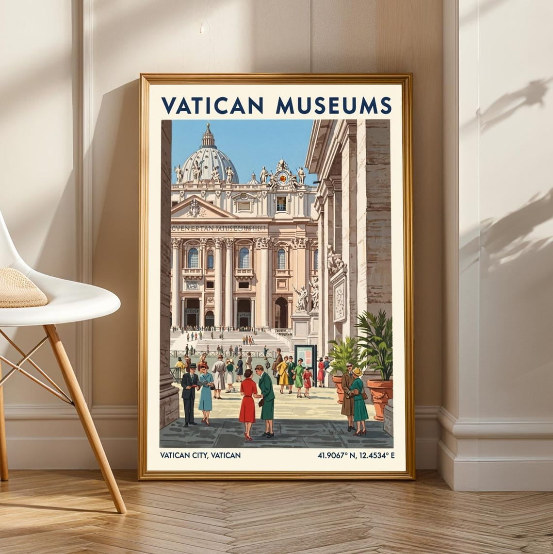 Vintage Vatican City Art Print: Gouache Architectural Illustration ...