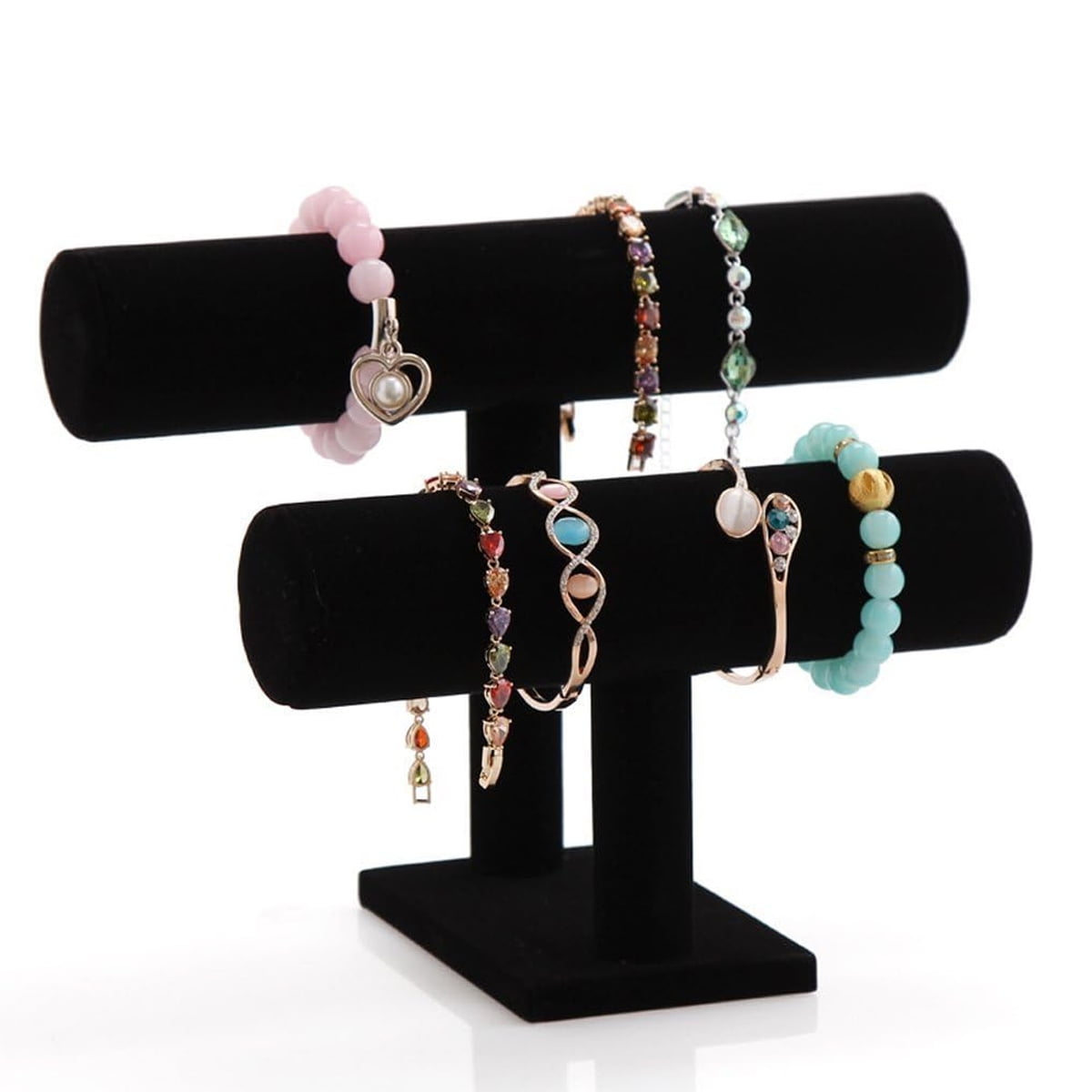 Vintage Velvet Bracelet Jewelry Display Stand - Bangle Chain T-Bar Rack ...