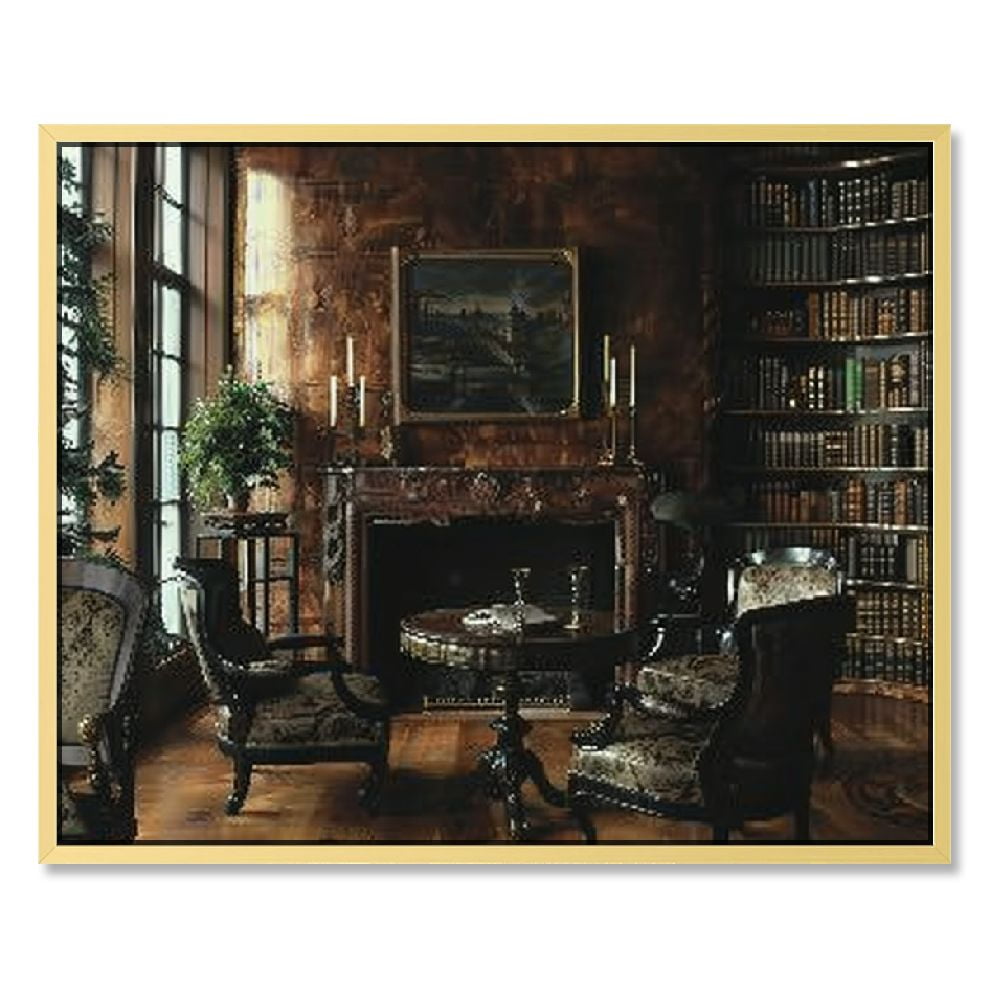 Vintage Victorian Library Poster - Retro Thorvald Boeck's Library Print ...