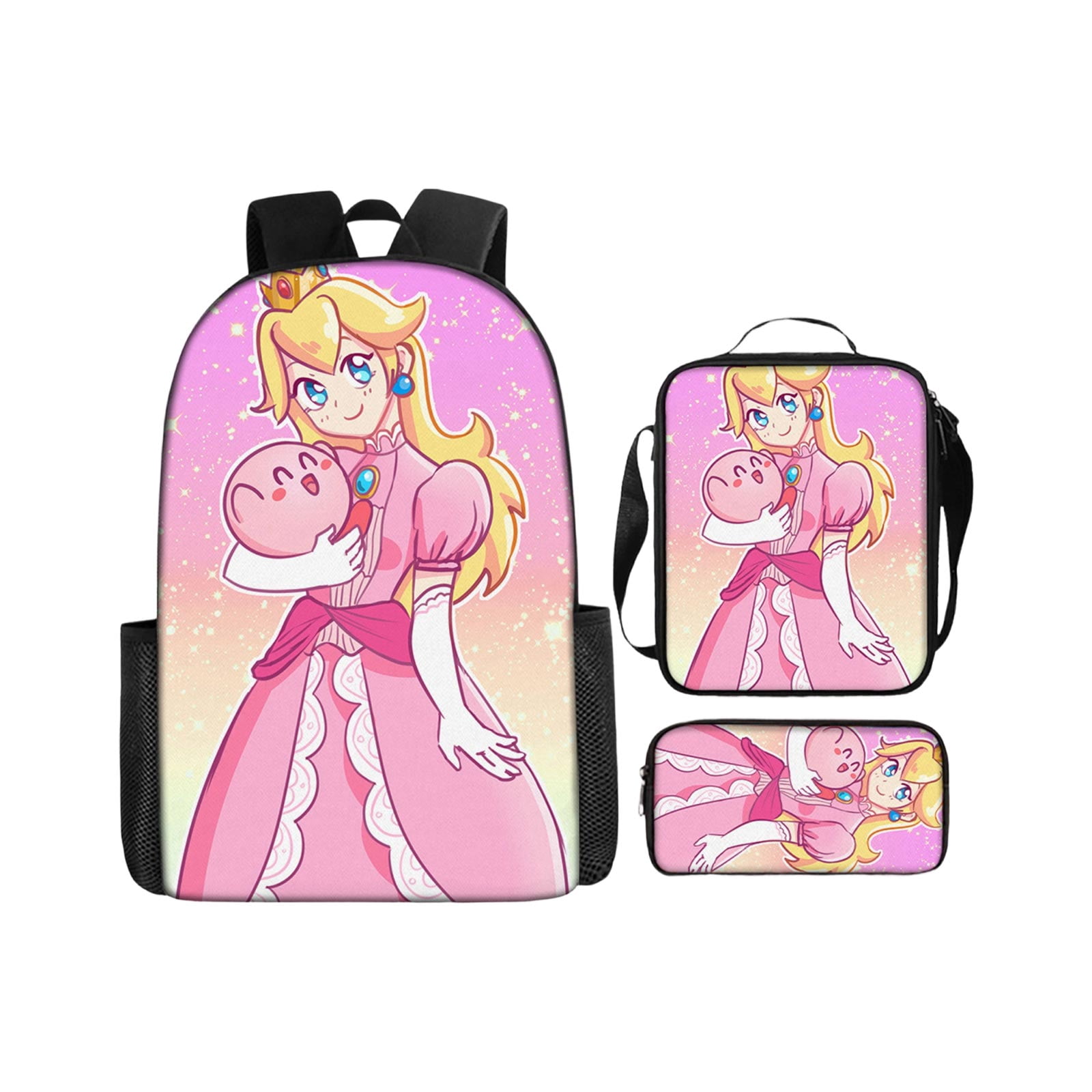 Vintage Video Game Backpack Bundle - 3PC Retro Princess Laptop Bag Set ...