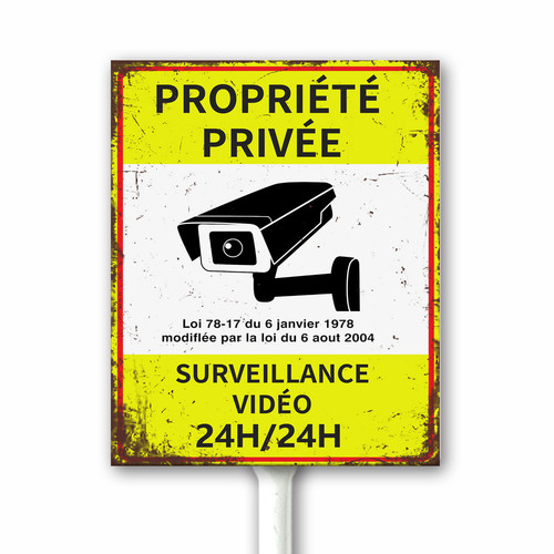 Vintage Video Surveillance Sign, Security Signage for Private Property ...