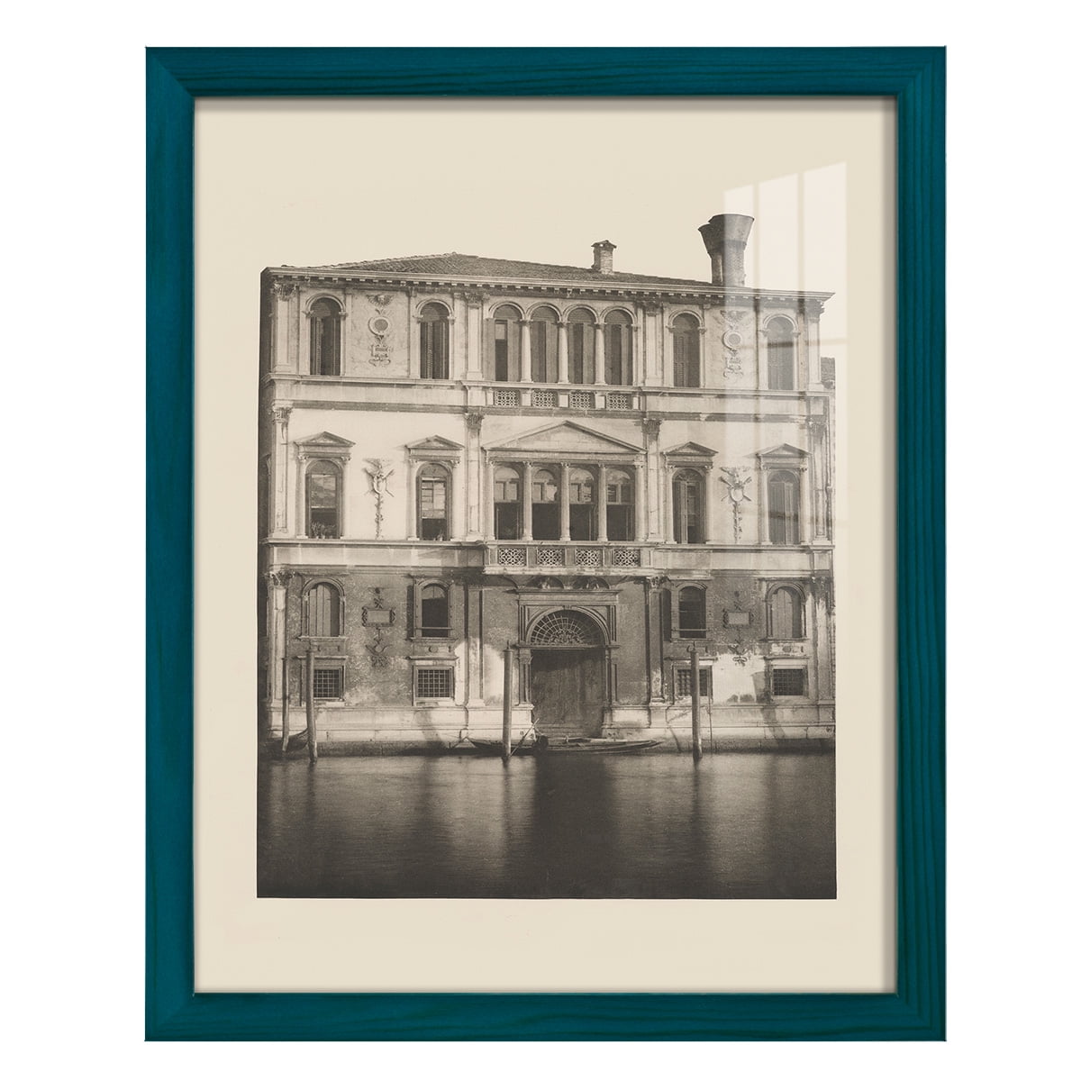 Vintage Views of Venice I - Framed Print w/glass - Ocean Blue - Walmart.com