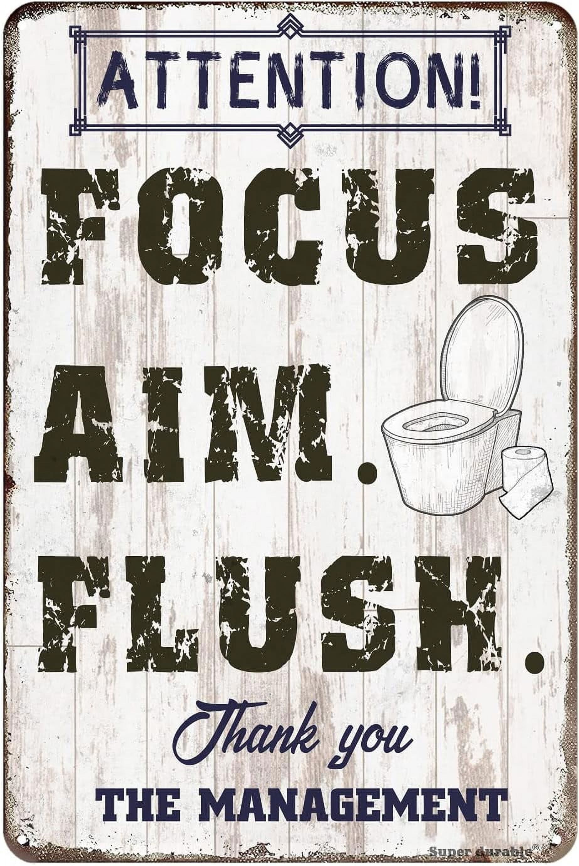 Vintage Vintage Metal Sign Attention Focus Aim Flush Sign Vintage Tin ...