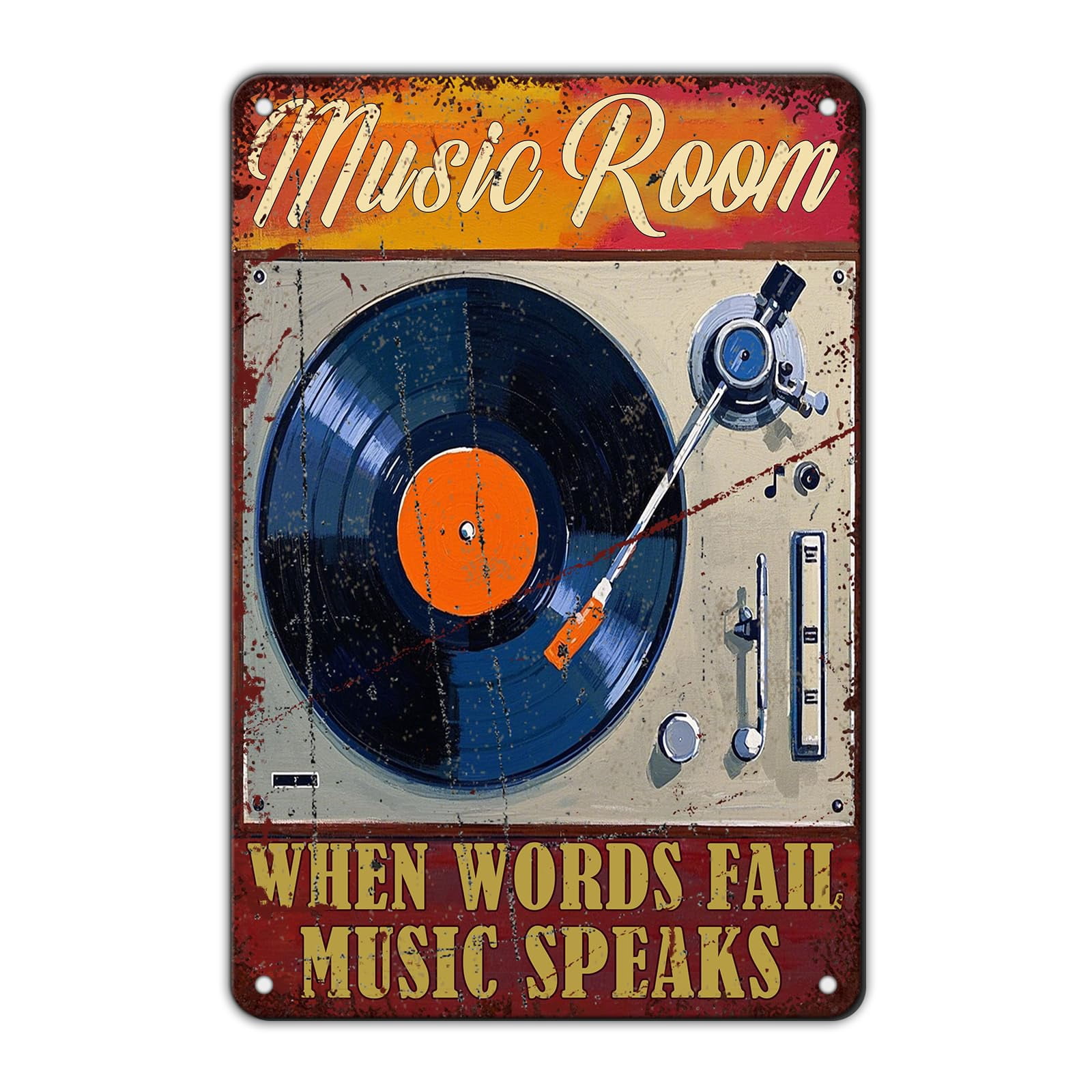 Vintage Vinyl Record Metal Aluminum Sign 12x8 Inch Novelty Music Room ...
