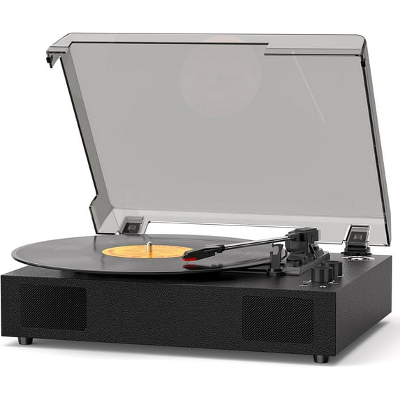 Vintage Vinyl Record Player with Built-in Stereo Speakers, Bluetooth ...