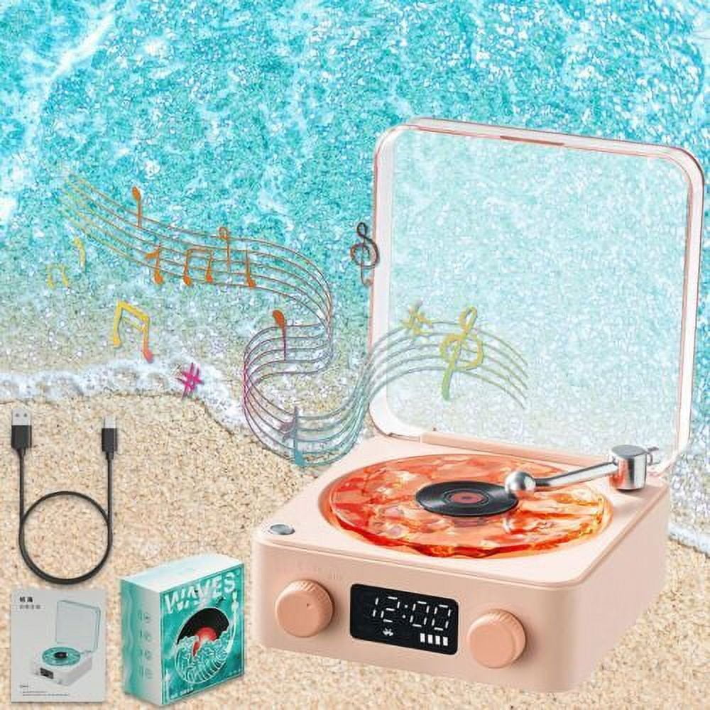 Vintage Vinyl Record Player with Bluetooth Speaker, Sleep Aid White ...