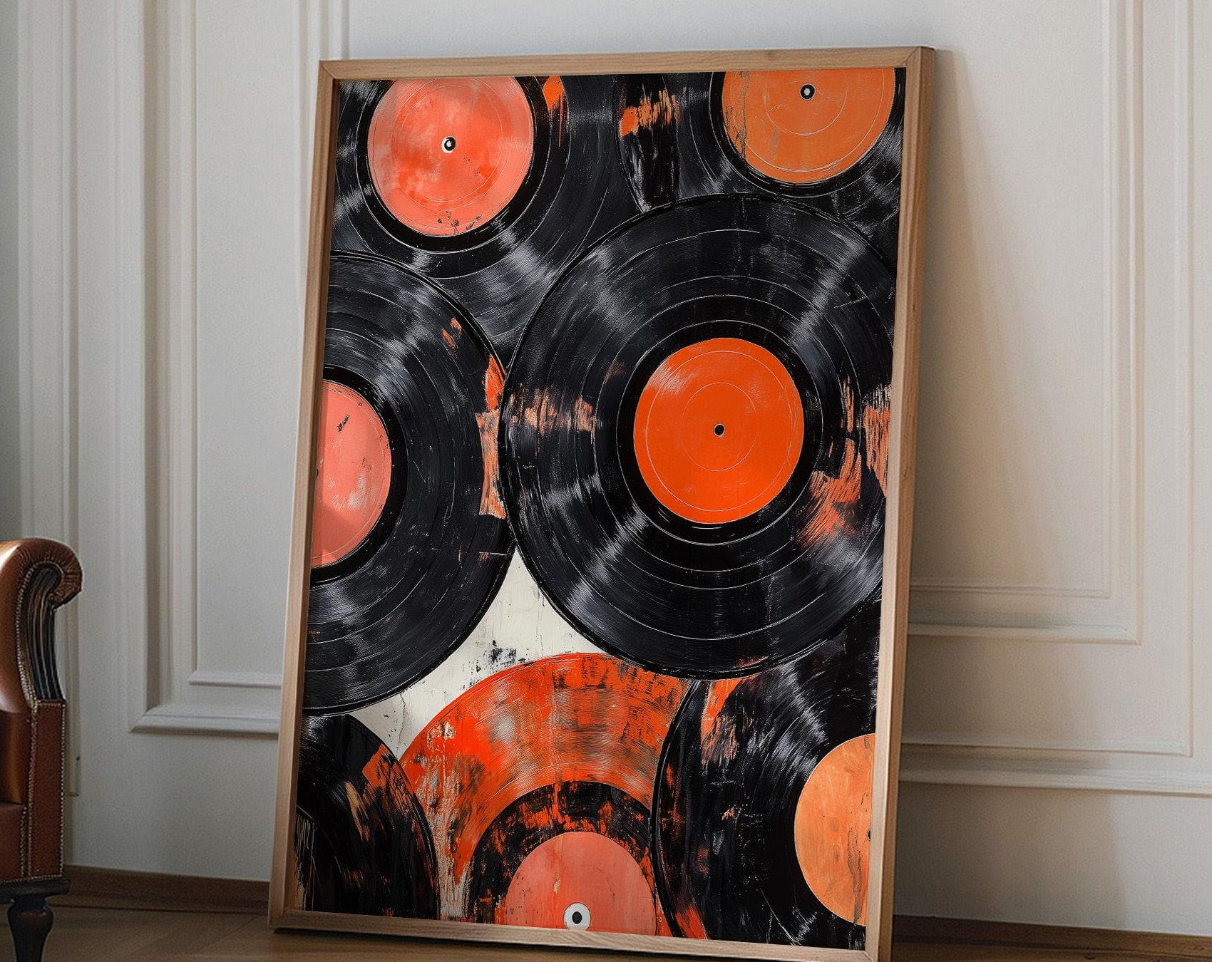 Vintage Vinyl Records Wall Art Print, Retro Music Lover Decor, Unique ...