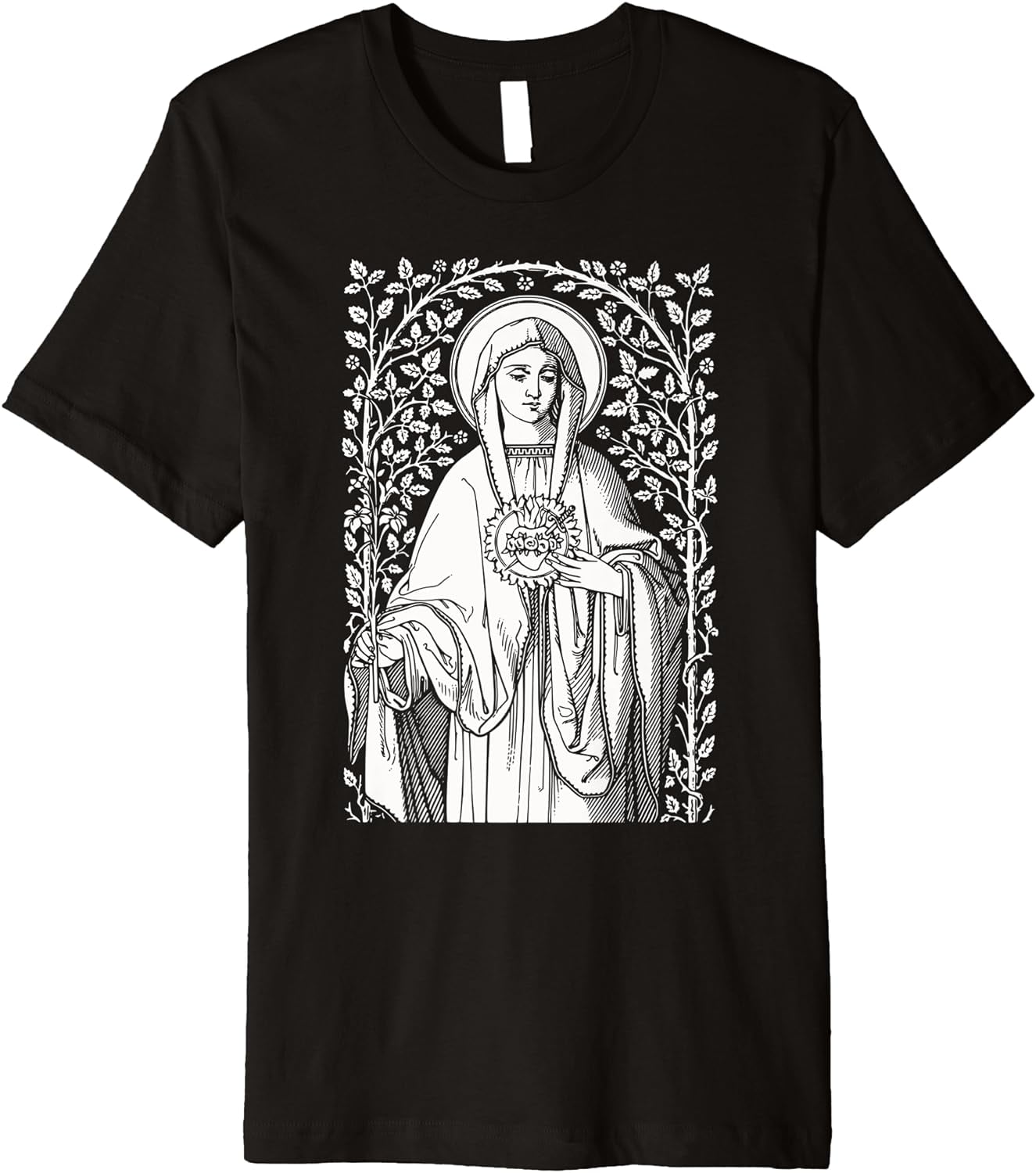 Vintage Virgin Mary Immaculate Heart Catholic Premium T-Shirt - Walmart.com